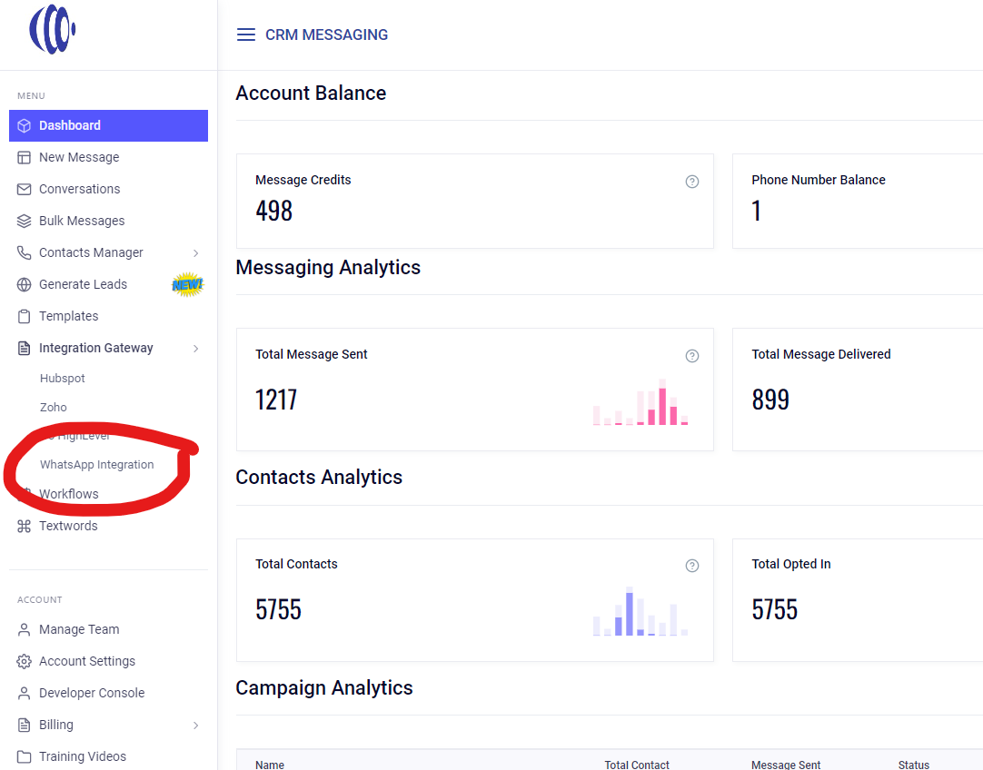 Setup API Account - CRM Messaging Setup API Account - CRM Messaging