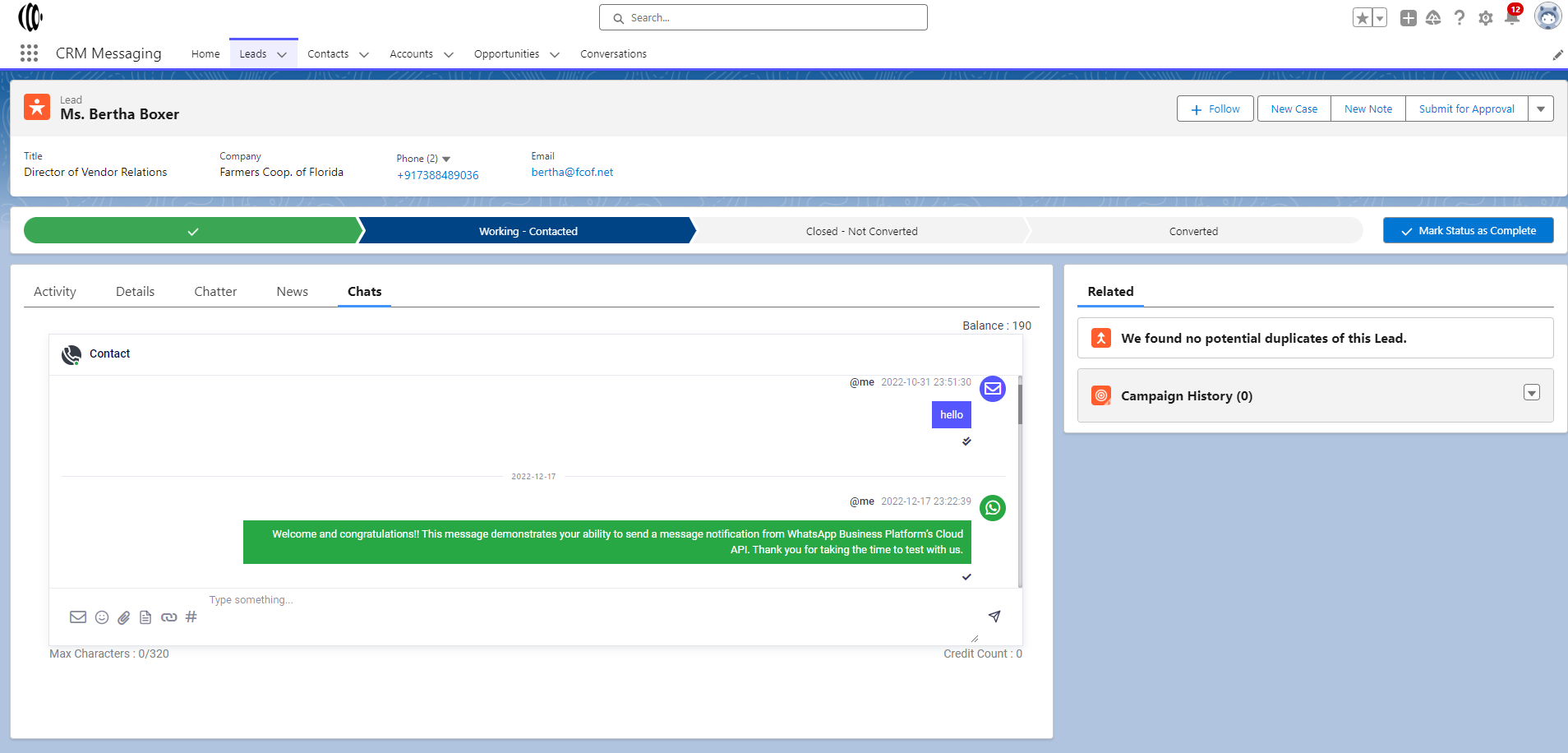 Chat Widget, Conversation Widget, And Templates - CRM Messaging